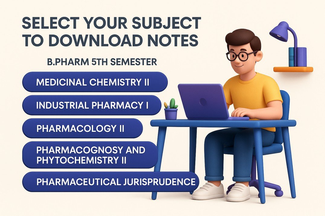 Bpharm 5th Semester Notes - All Subject